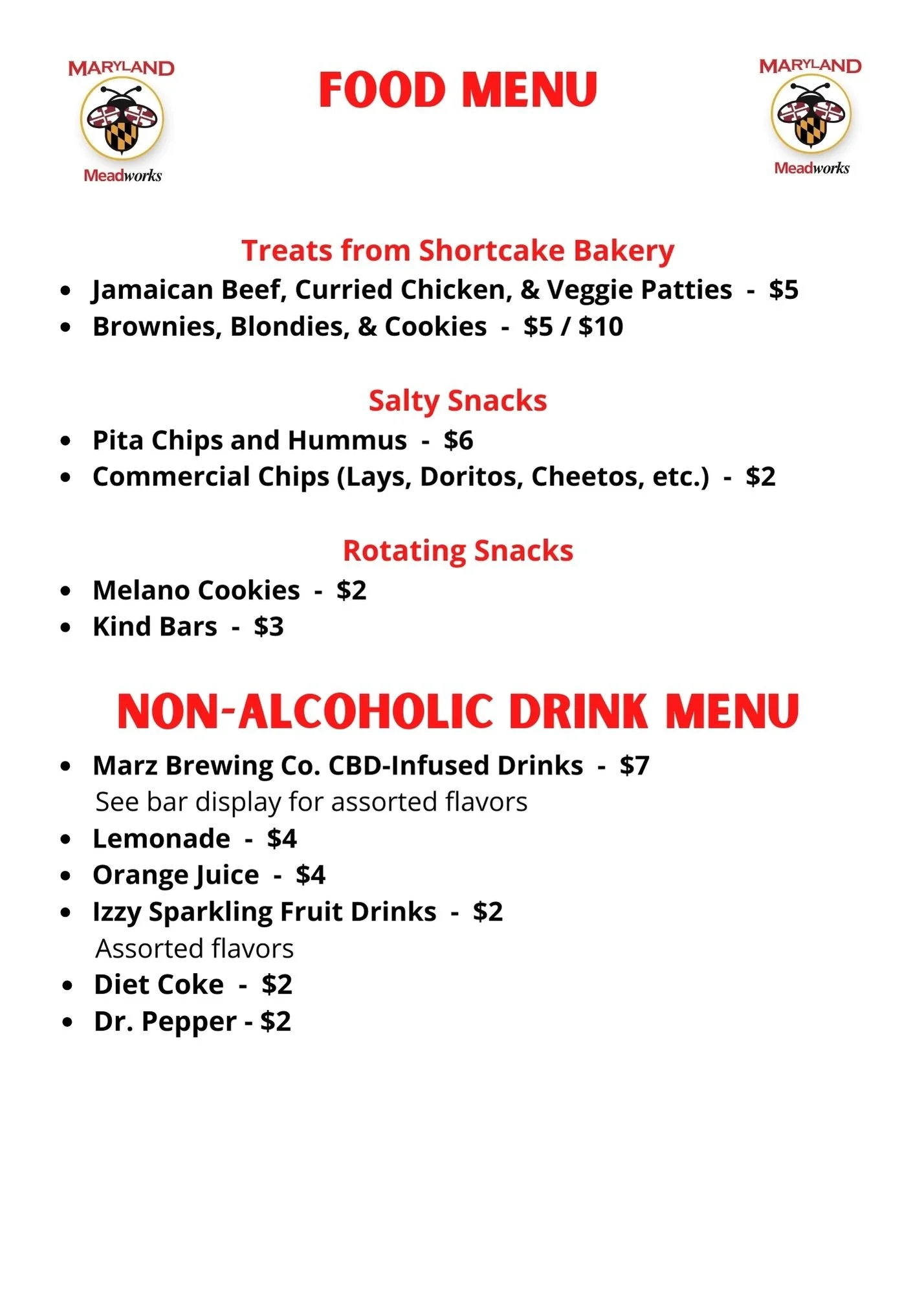 Food — Maryland Meadworks