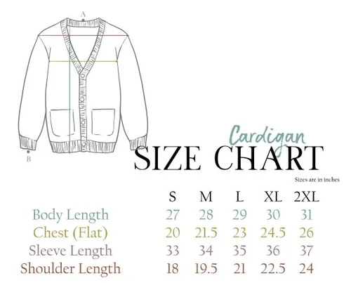 Size Chart | Saiyre Illustration and Design