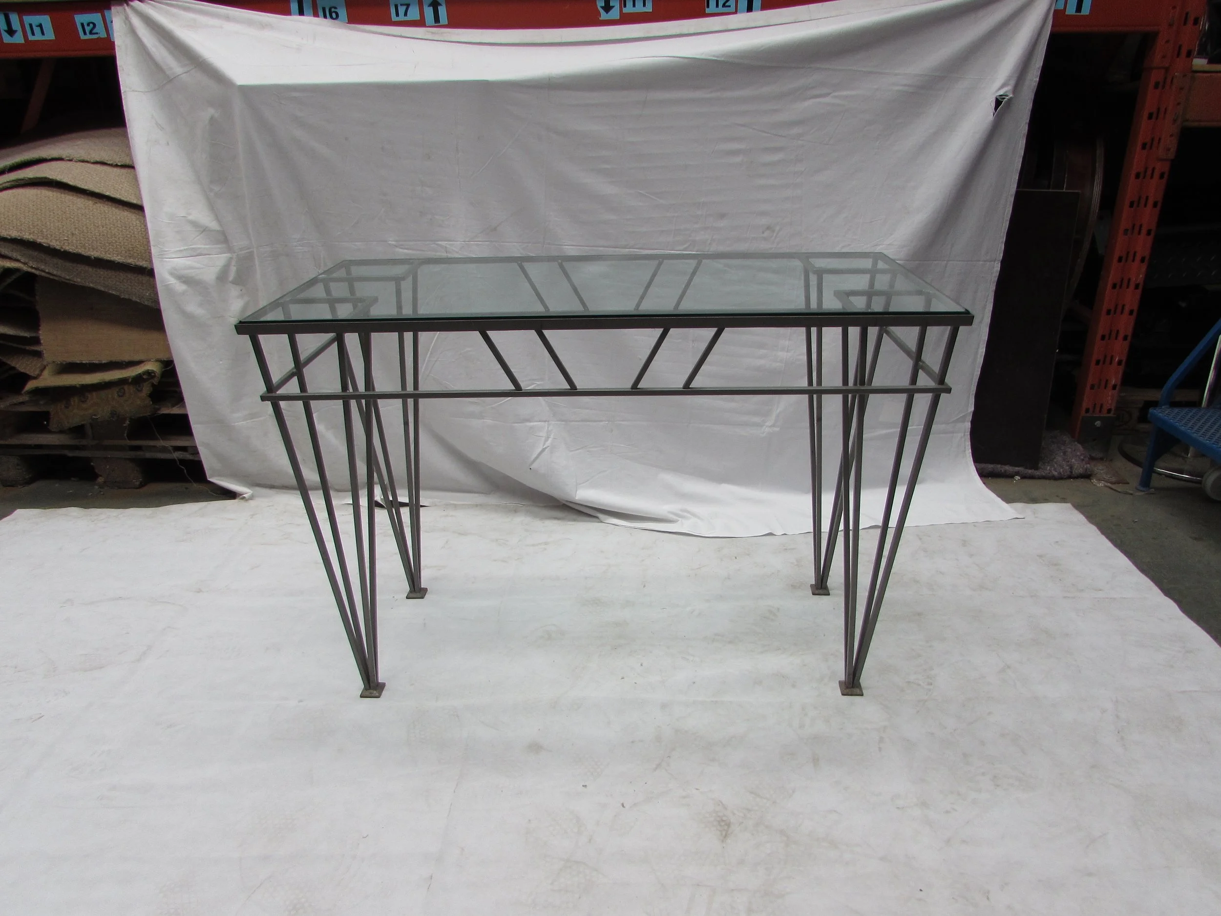 Black Metalwork Glass Topped Table — SER Furniture