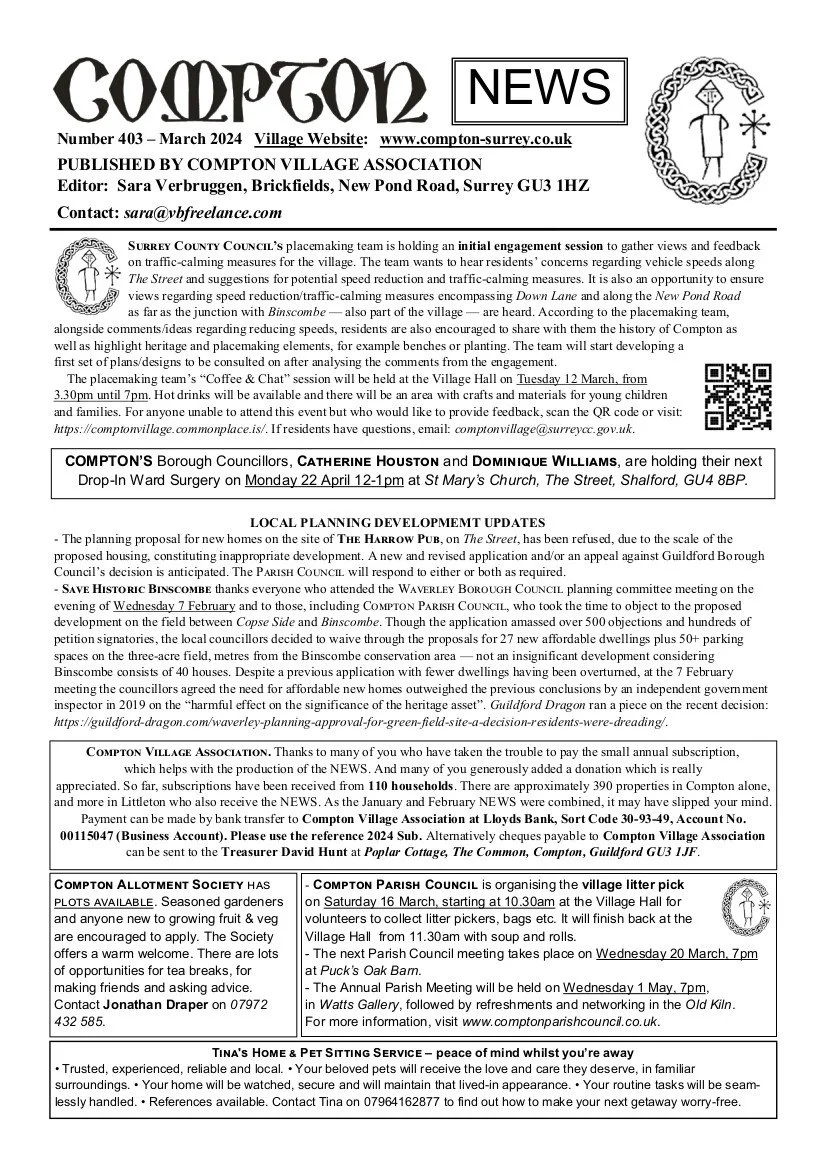 Compton Newsletter — Compton Village Website