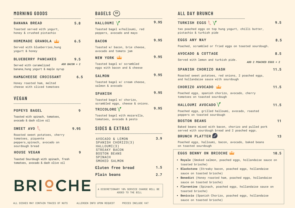 Menu — BRIOCHE