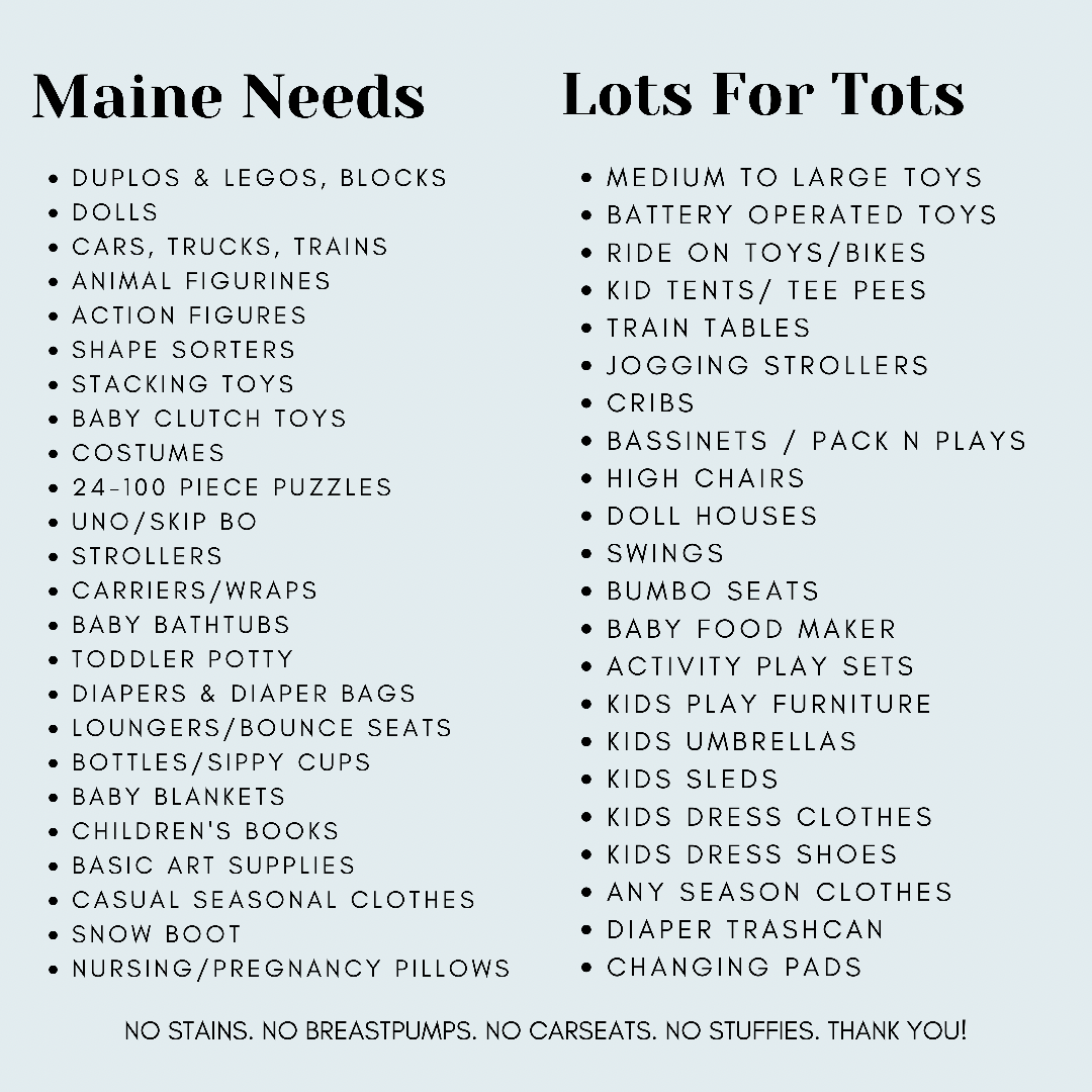 DONATIONS — Maine Needs