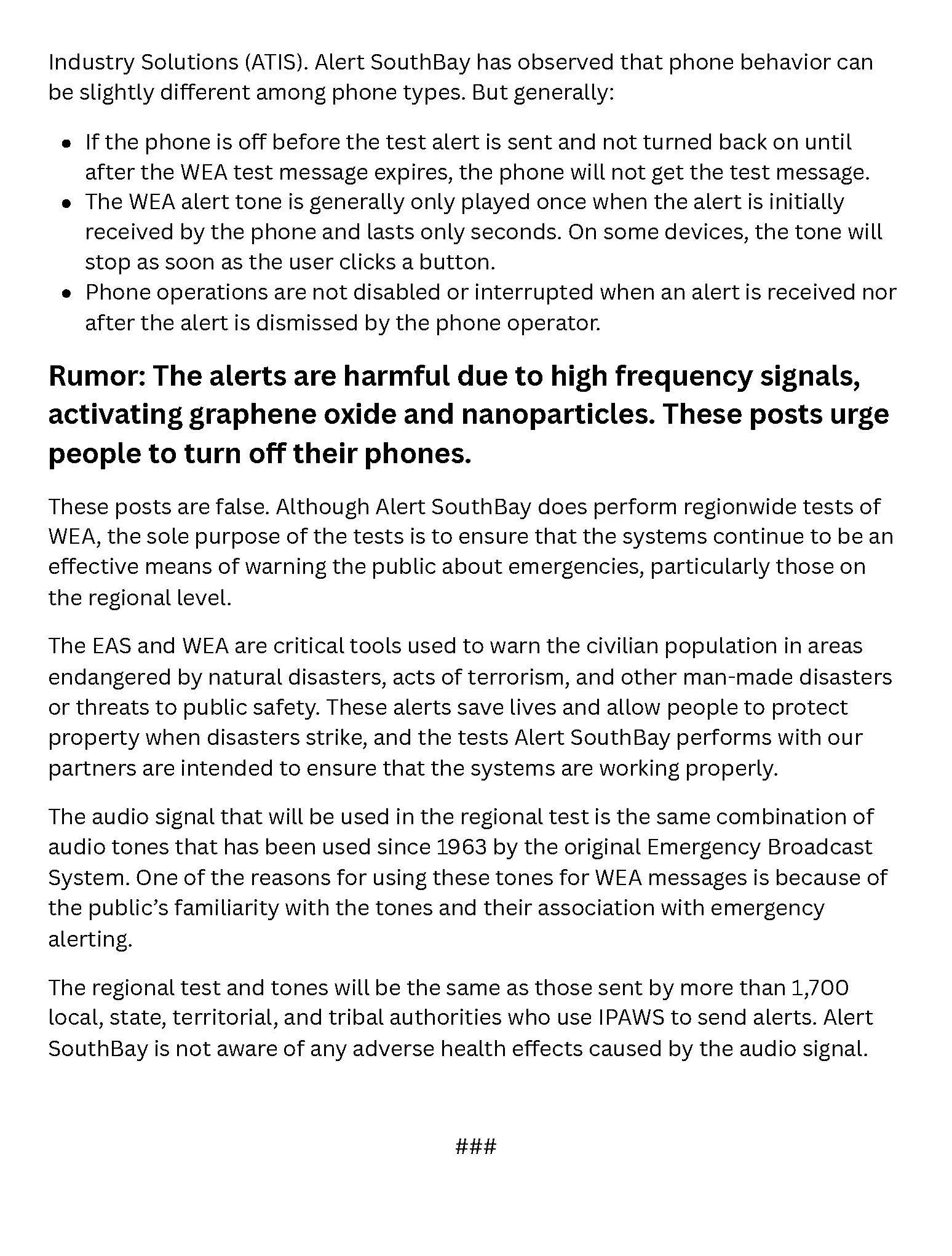 Public Alert and Warning — Alert SouthBay