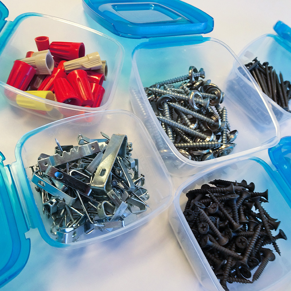 Plastic storage containers with attached lids