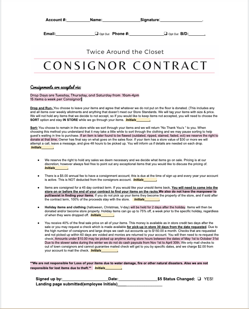 Consign with Us — Twice Around the Closet