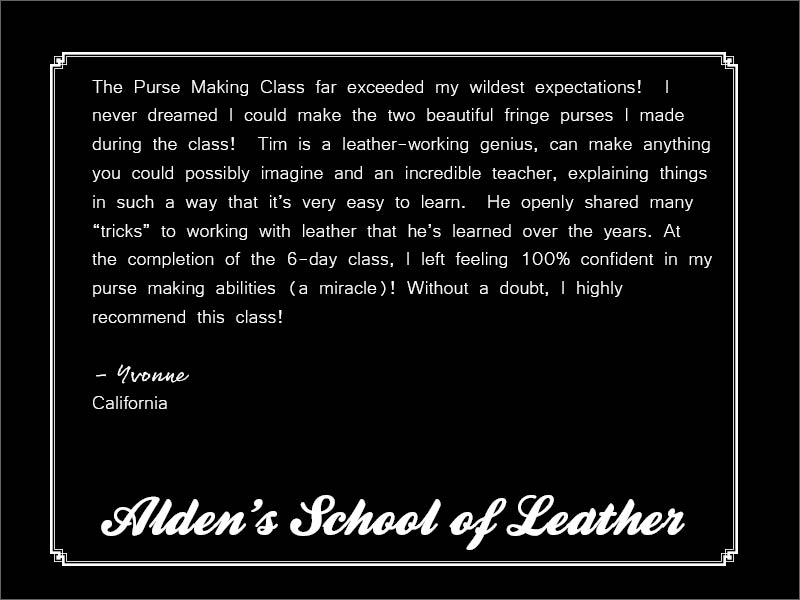 Simple Purse & Bag Making — Alden's School of Leather Trades
