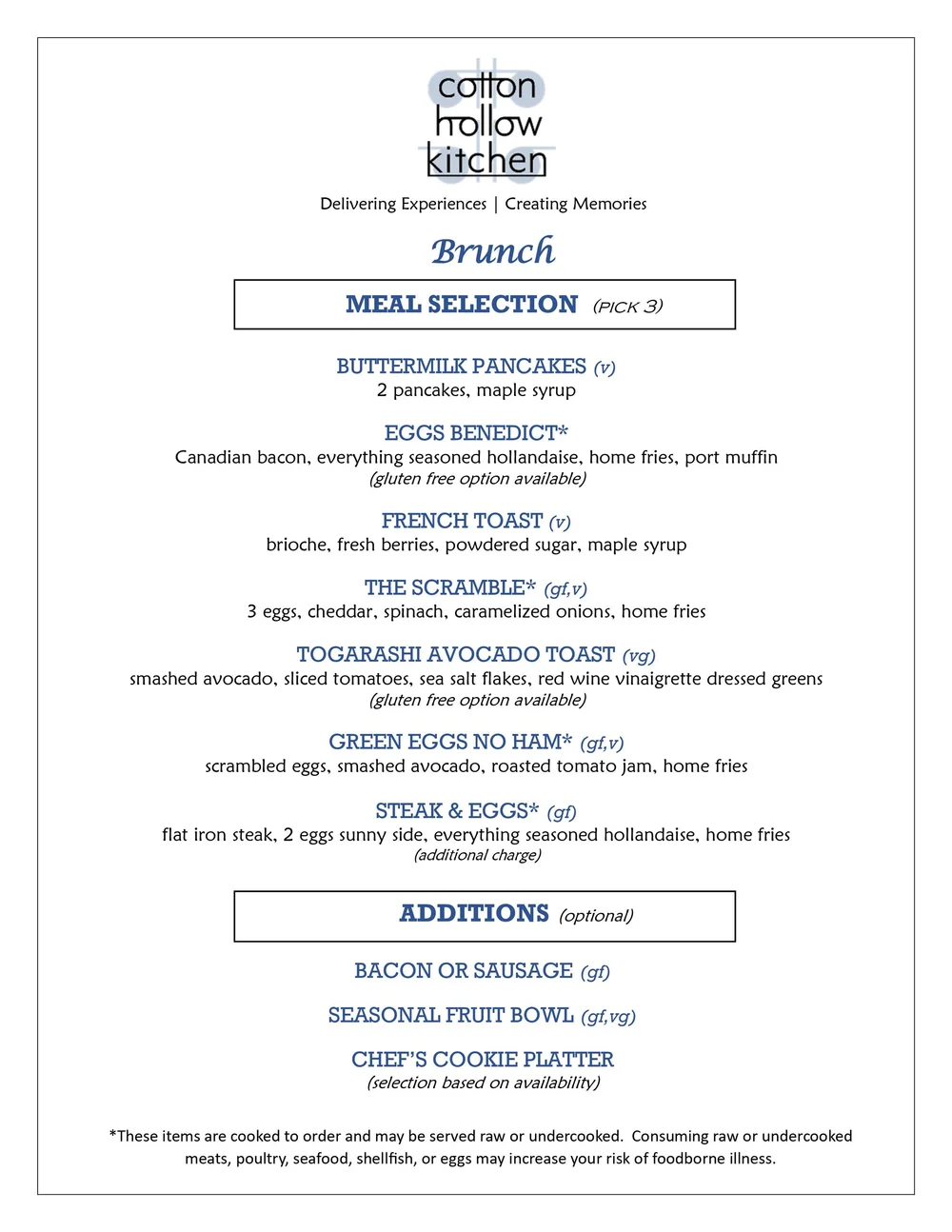 Brunch Sample Menu — Cotton Hollow Kitchen