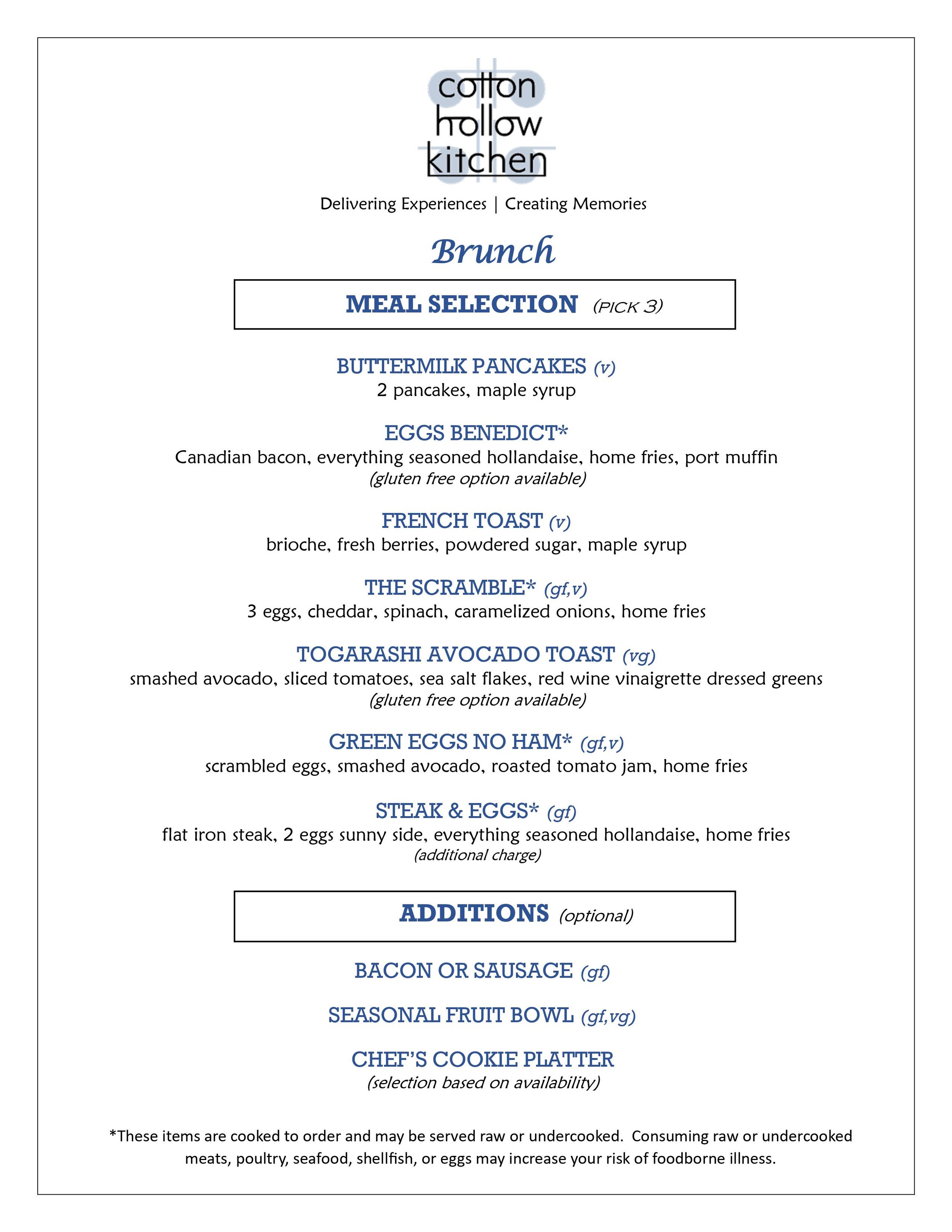 Brunch Sample Menu — Cotton Hollow Kitchen