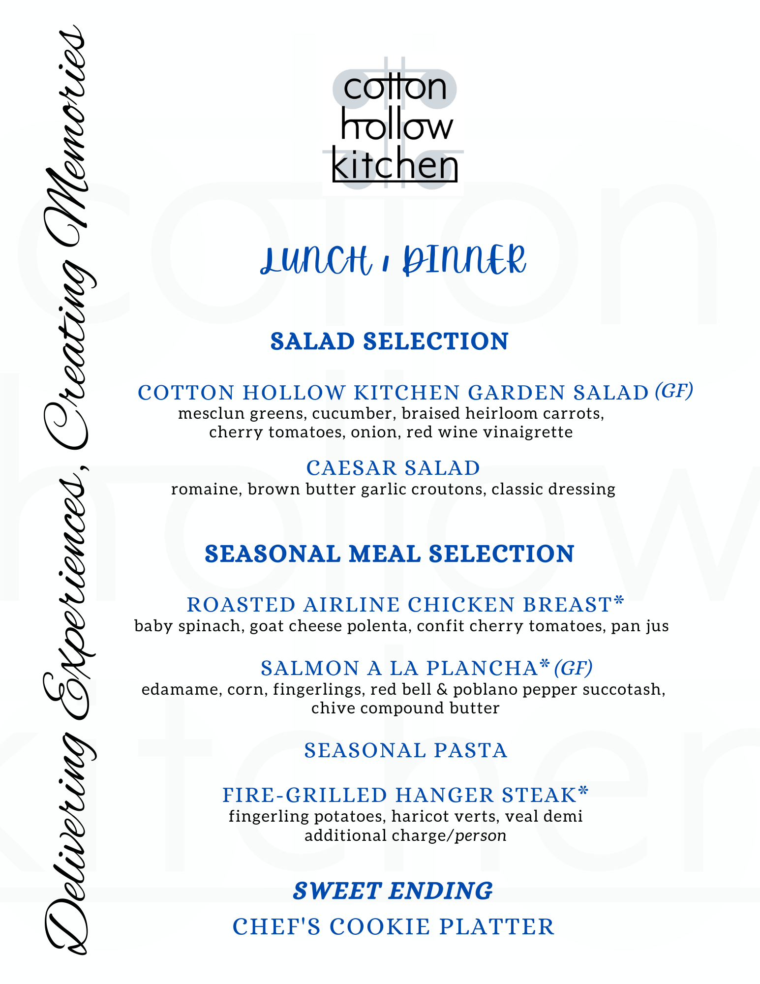 Lunch & Dinner Sample Menu — Cotton Hollow Kitchen