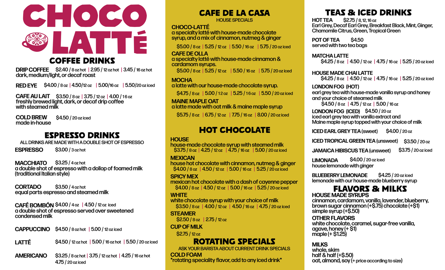 Services 1 — Choco-Latté Cafe