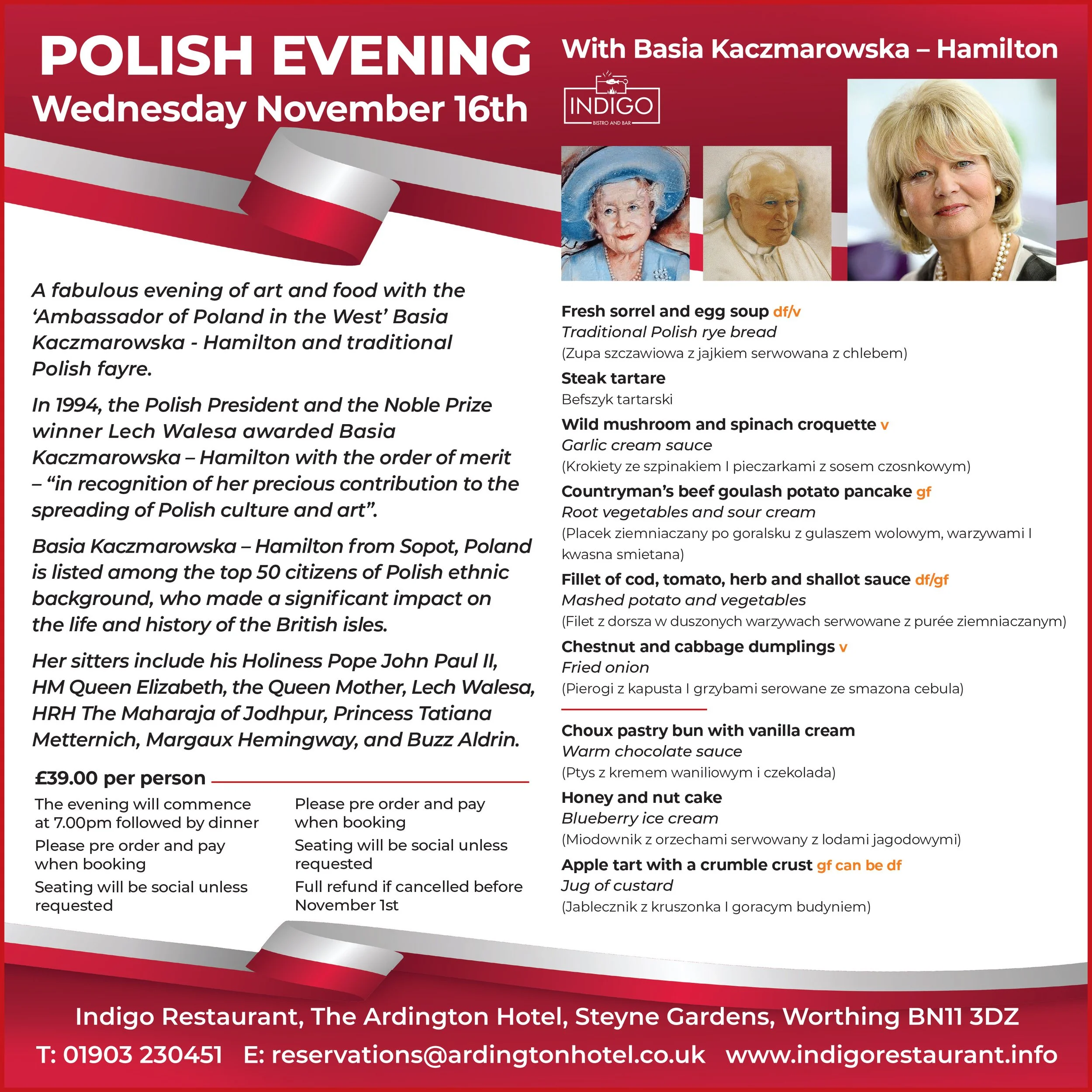 Events — Indigo Restaurant | Worthing, West Sussex
