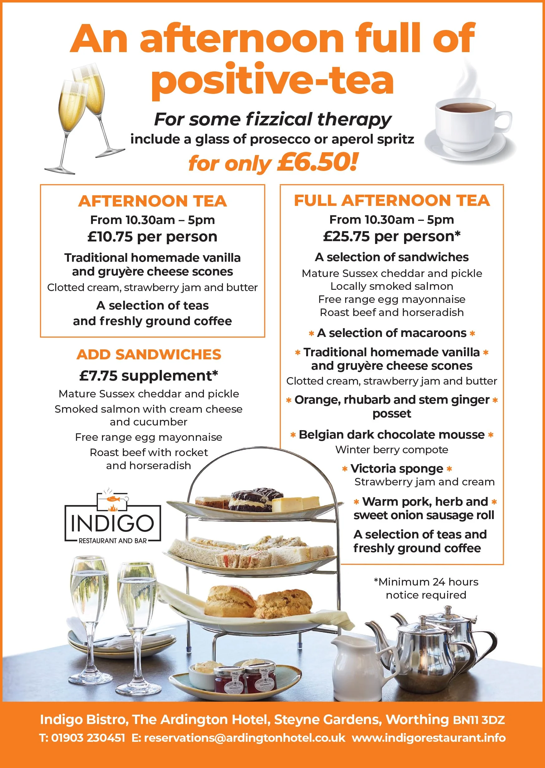 Classic Afternoon Tea — Indigo Restaurant | Worthing, West Sussex