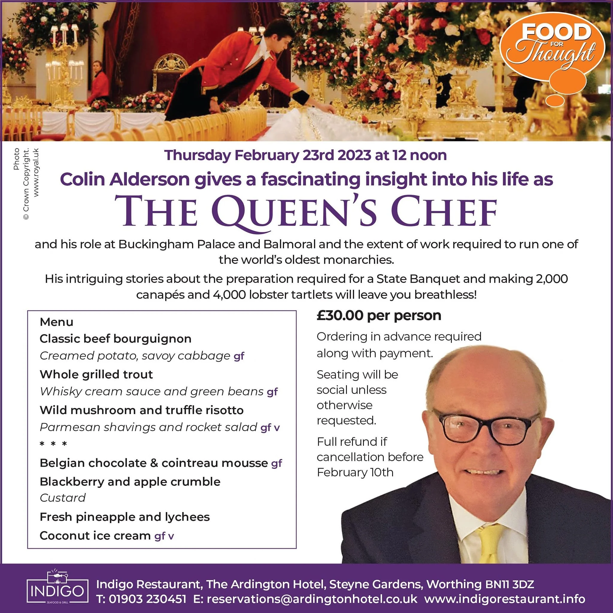 The Queens Chef — Indigo Restaurant | Worthing, West Sussex