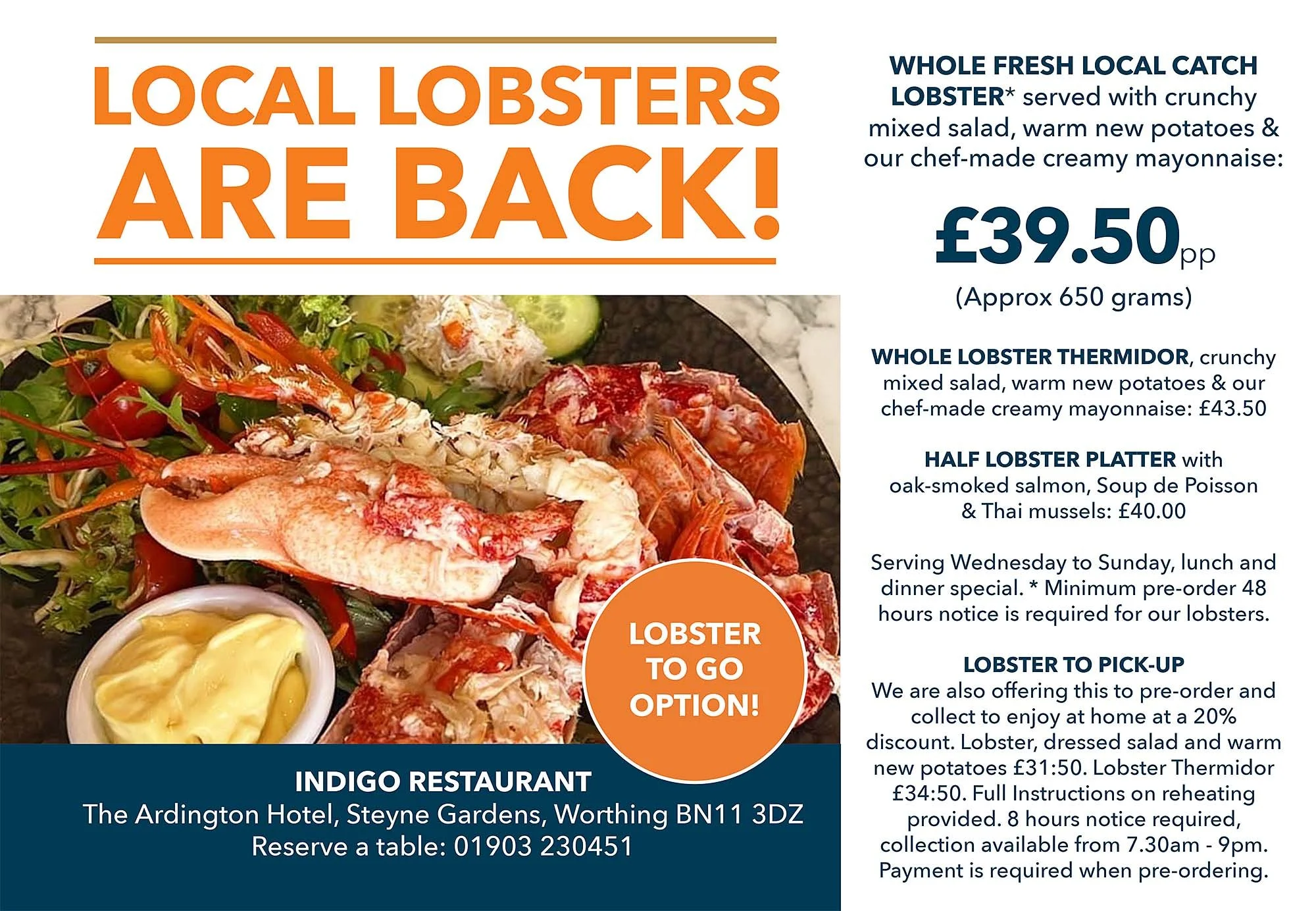 Indigo Restaurant | Worthing, West Sussex