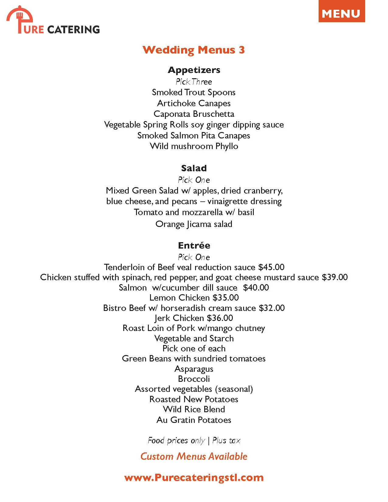 Saint Louis Catering — Pure Catering