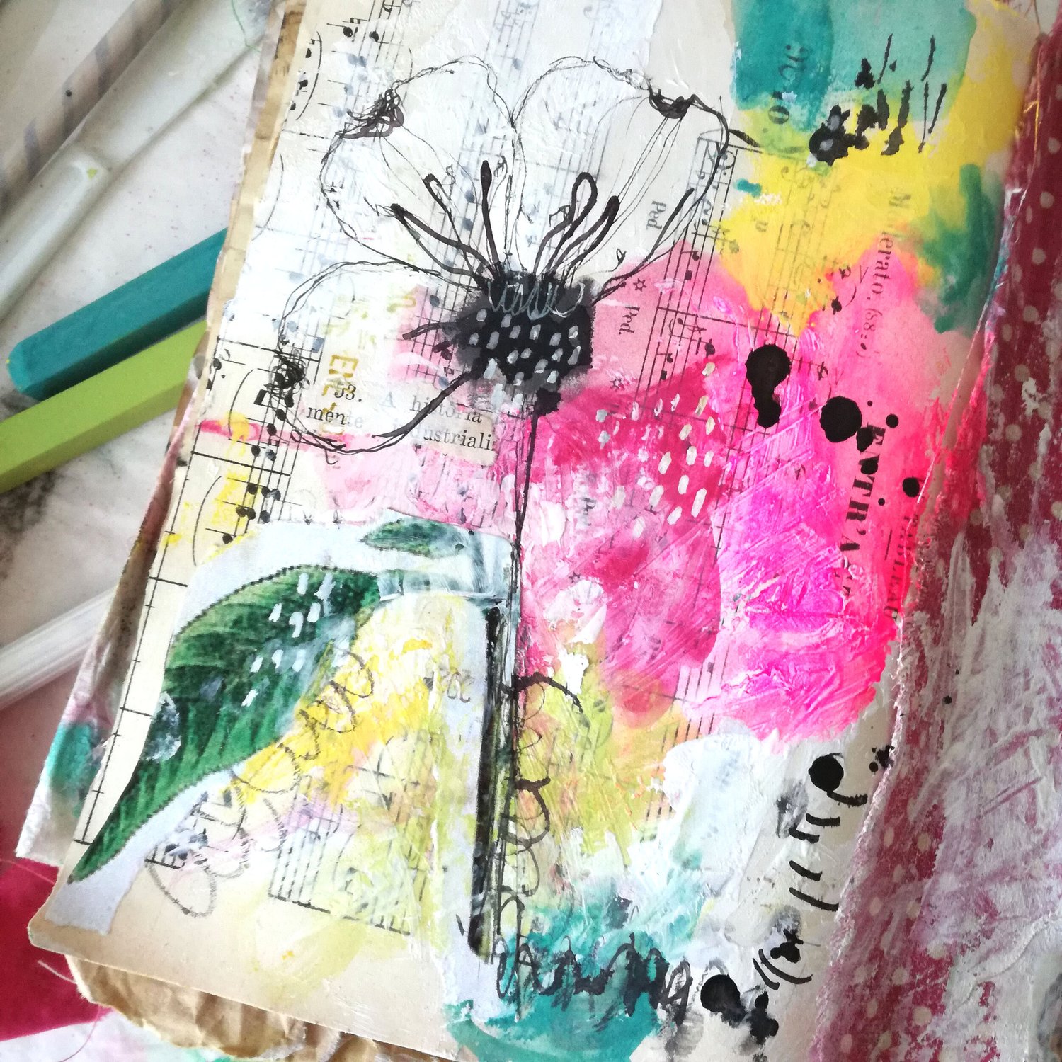 Artjournal Florals and Botanicals — Francisca Nunes Mixed Media Nature ...