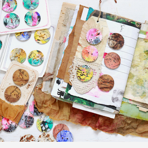 Making Paper Buttons for 100 days - Mixed media techniques — Francisca ...