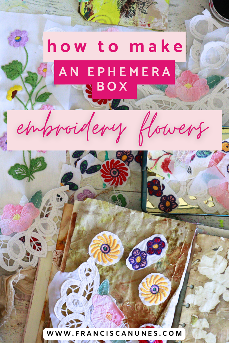 Botanical Embroidery "ephemera" box for Art Journals and Junk Journals ...