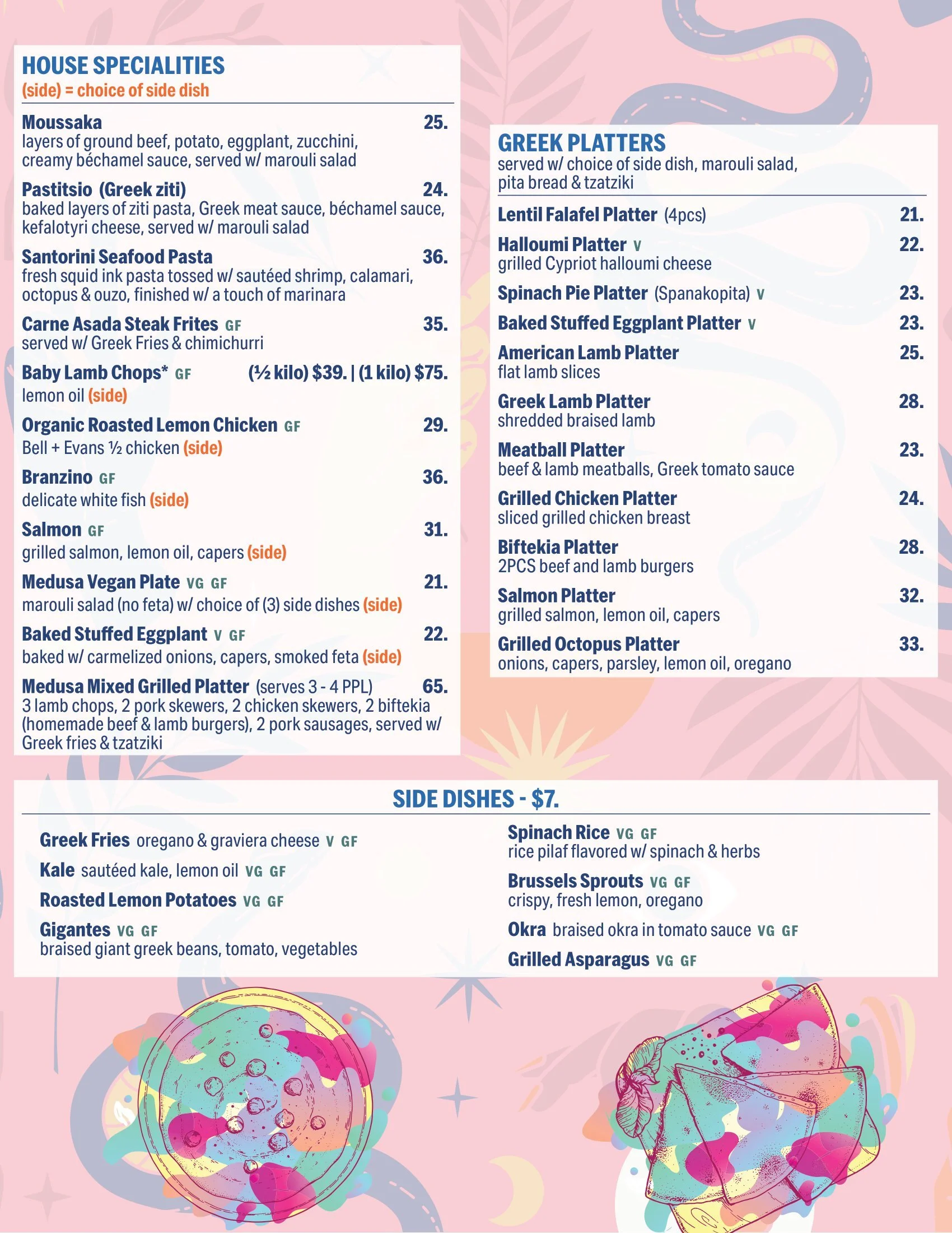 Lunch & Dinner Menu — Medusa the Greek