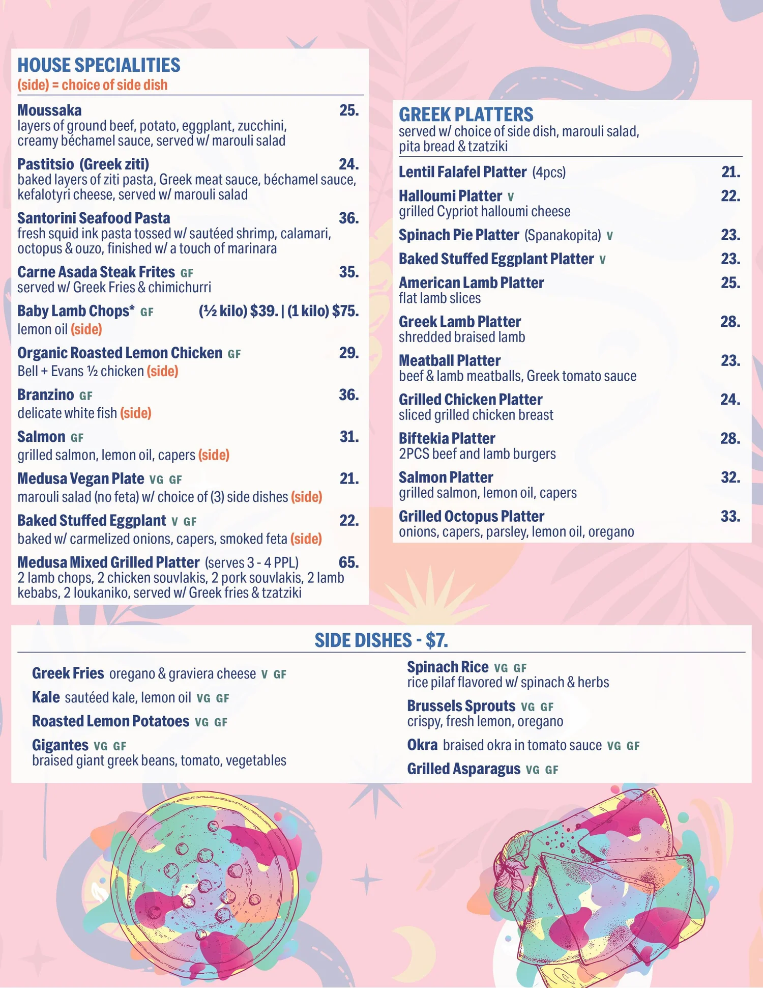 Lunch & Dinner Menu — Medusa the Greek