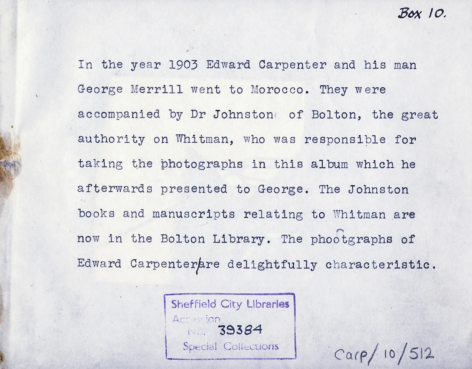 A Biography of Edward Carpenter — The Friends of Edward Carpenter