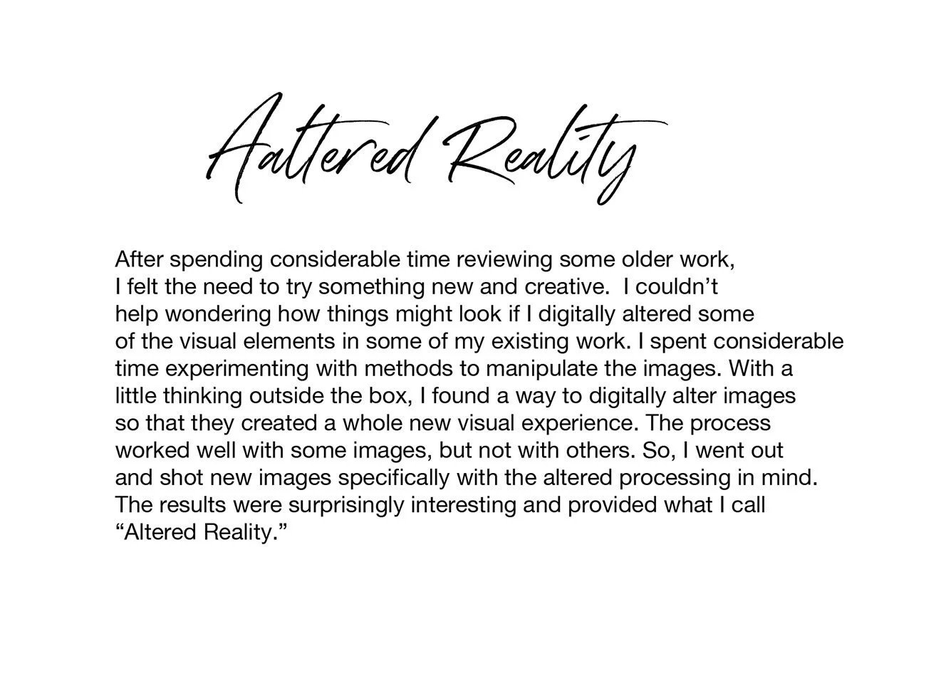 altered reality — Tom A. Freelove Photography