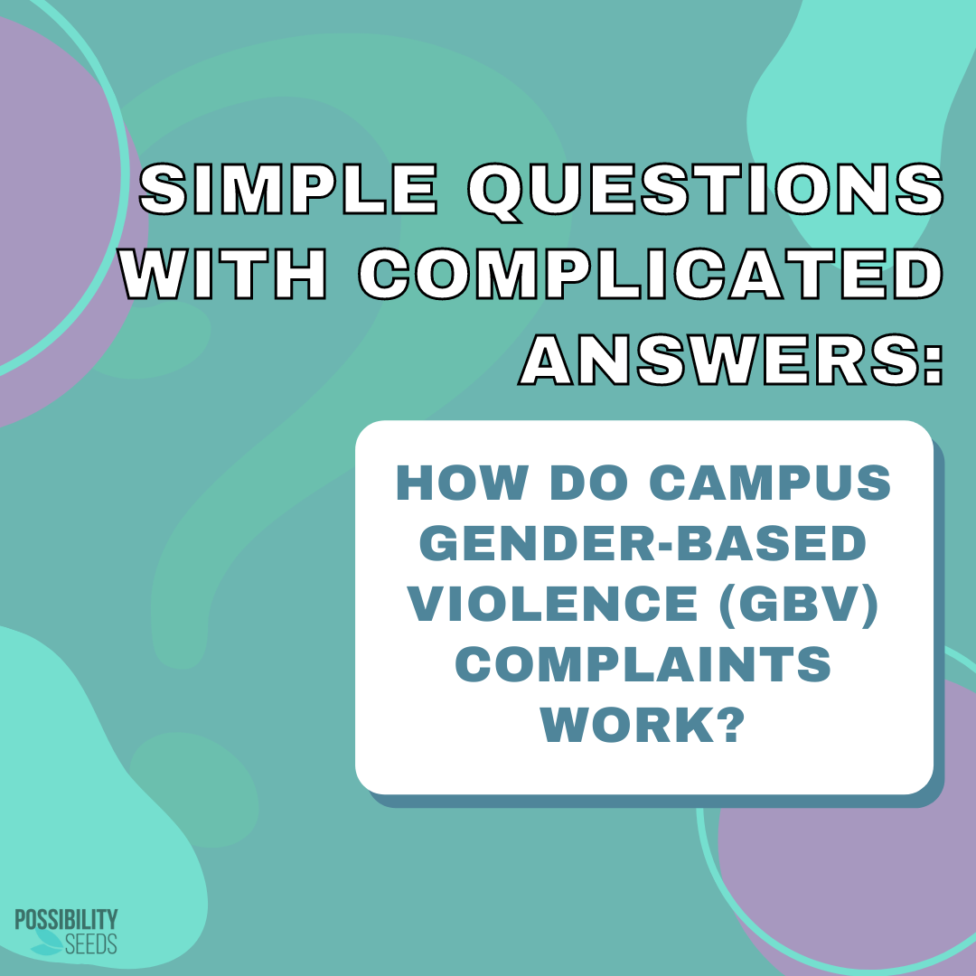 Simple Questions with Complicated Answers Part 2: How do Campus GBV Complaints Work? — Courage ...