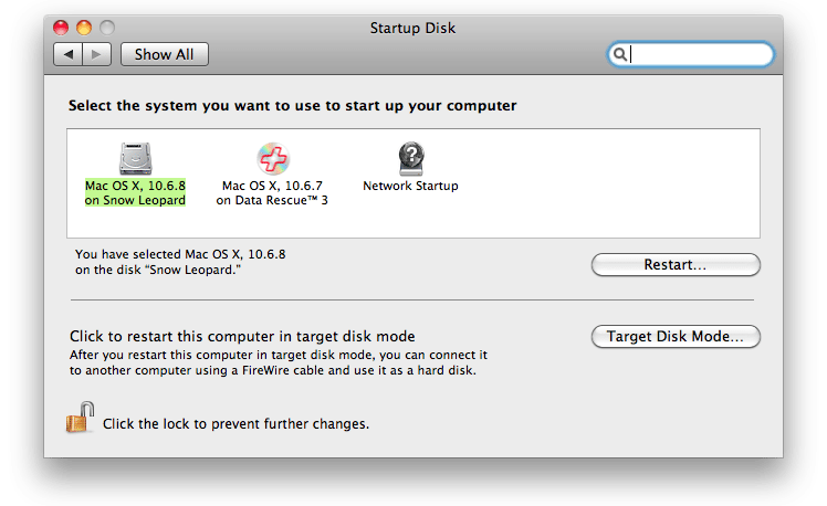 Create a bootable USB / FireWire Data Rescue 3 startup disk