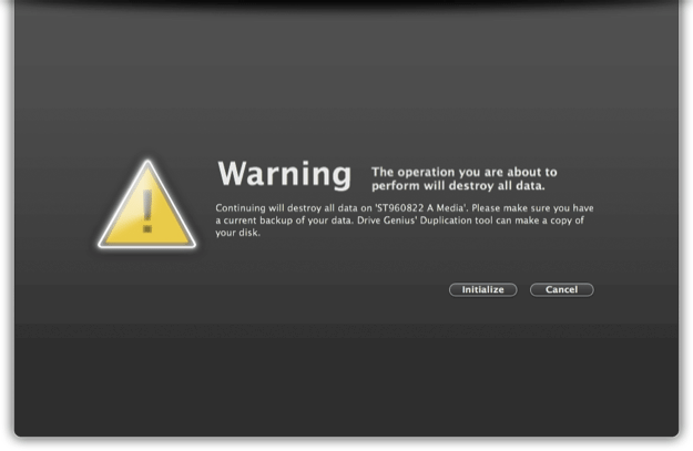 Initialize Drive Genius 3