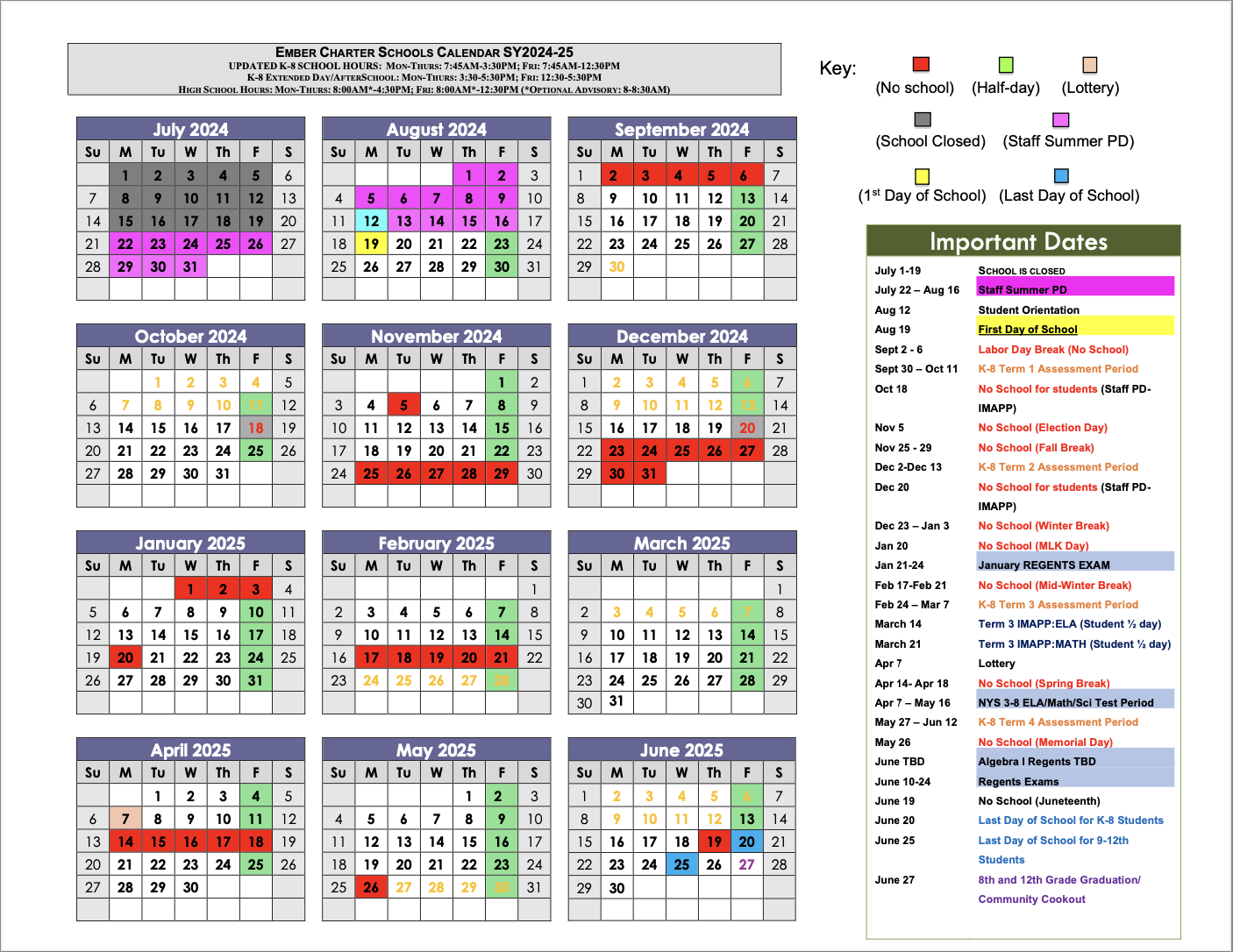 Calendar — Ember Charter Schools