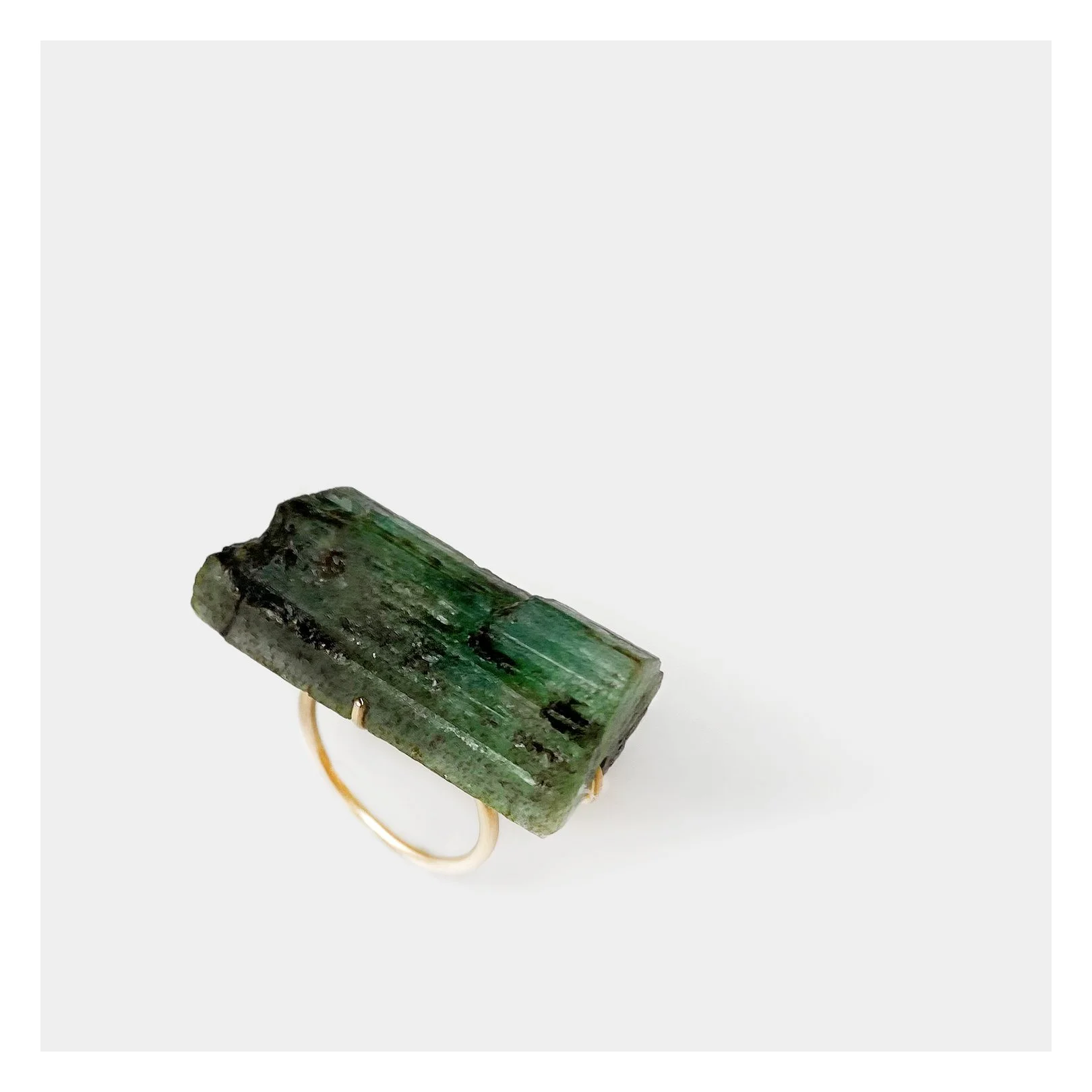 Large Raw Emerald Ring — DE VERA