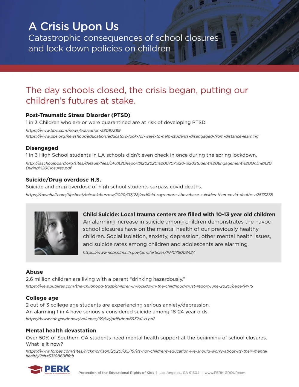 School Crises Upon Us: Catastrophic Consequences of School Closures and ...