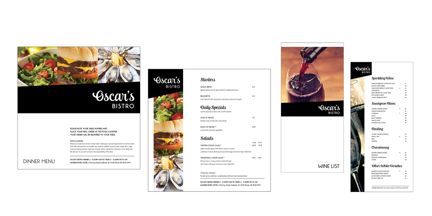 Menu Design / Oscar's Bistro — Eva Creative