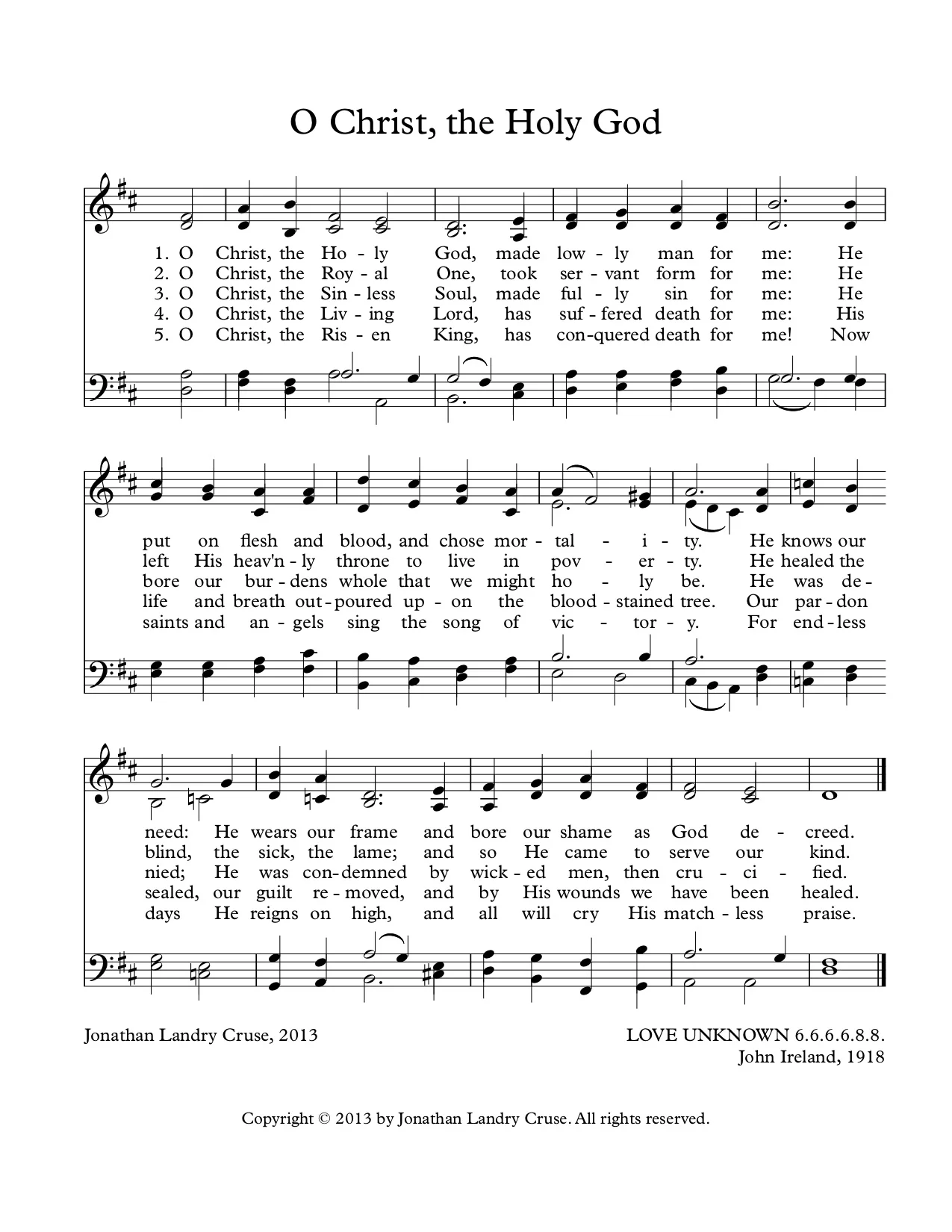 O Christ, the Holy God — Hymns of Devotion