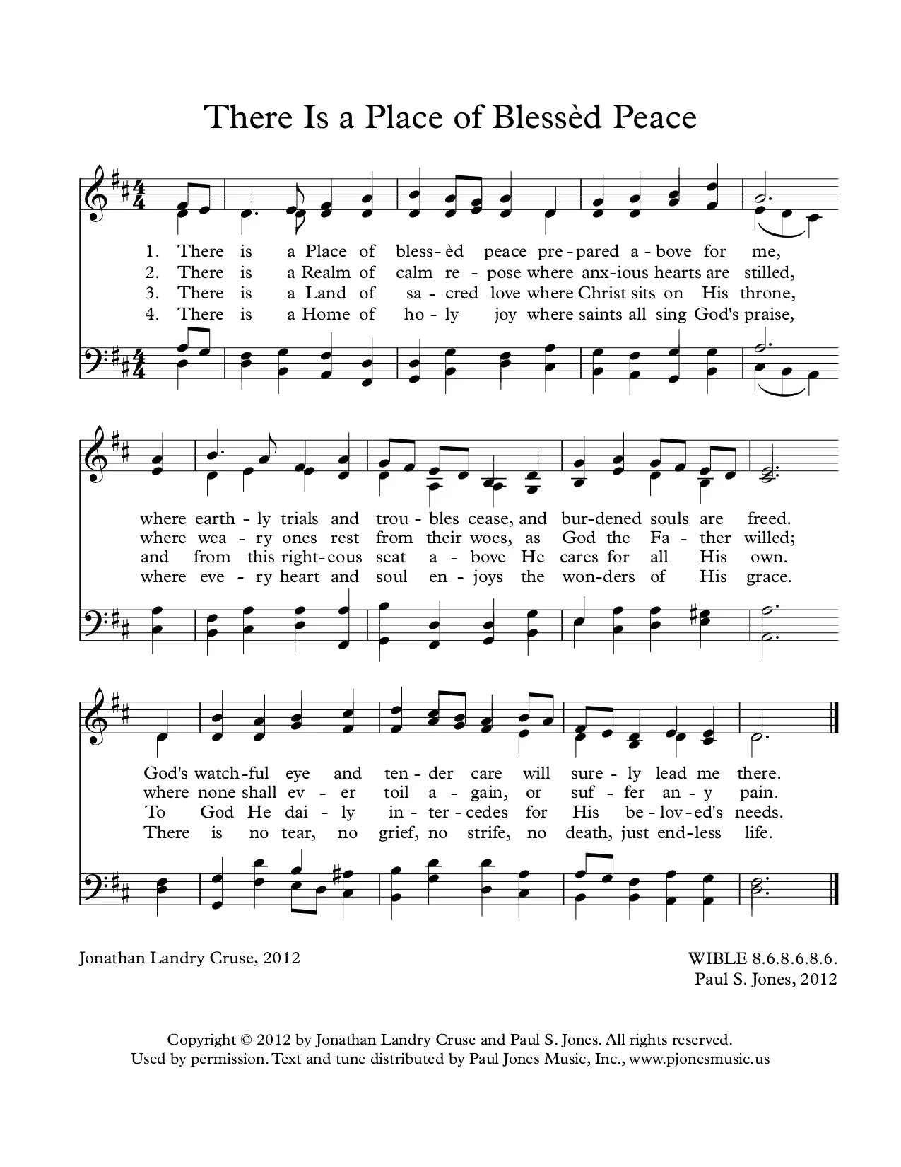 There is a Place of Blessed Peace — Hymns of Devotion