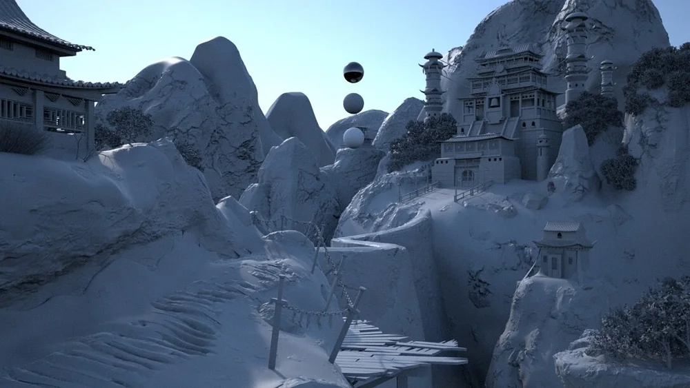 Winter Castle - Rendering in V-RAY — Experience points