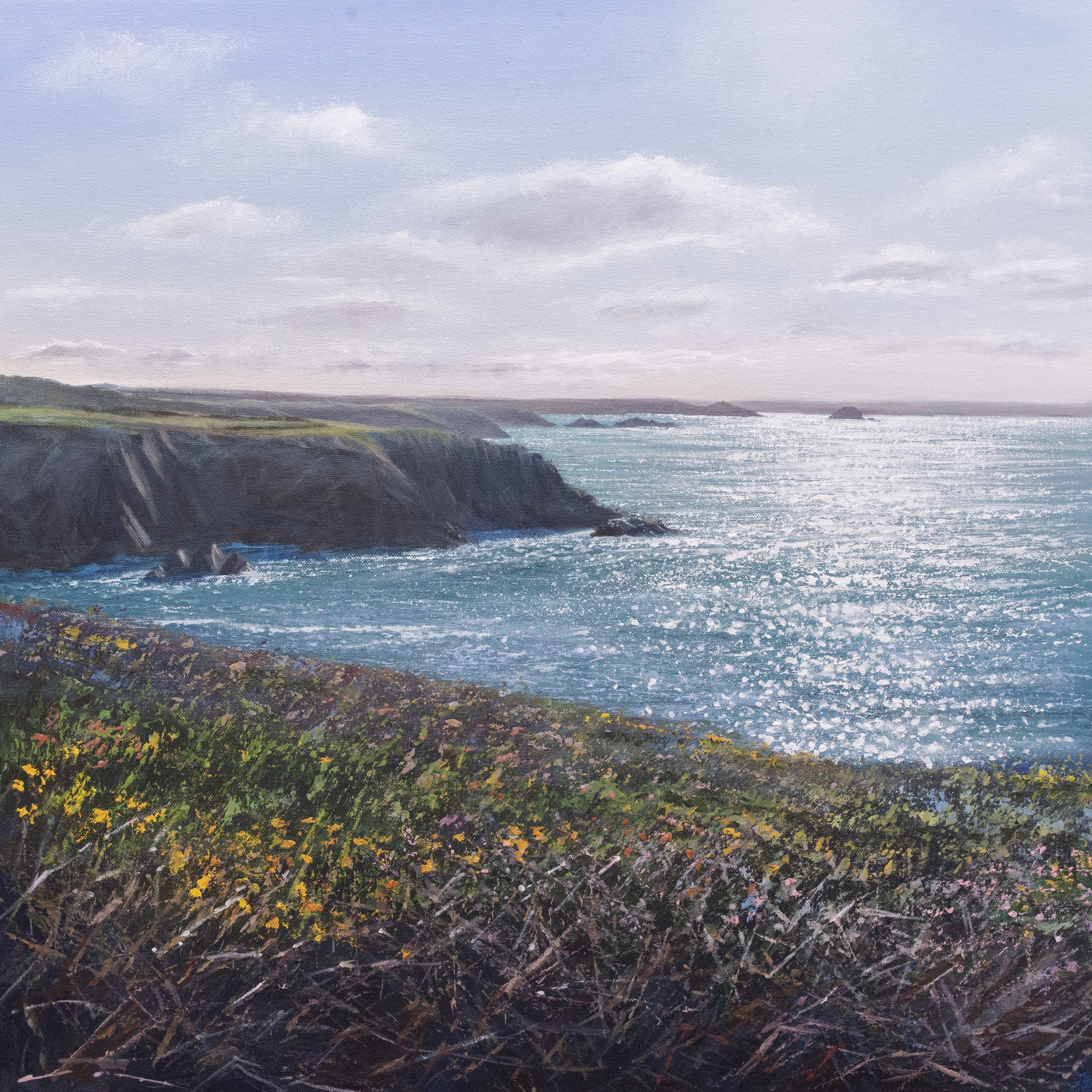 Spring On the Coastal Path 30x30cm — Punchbowl Gallery