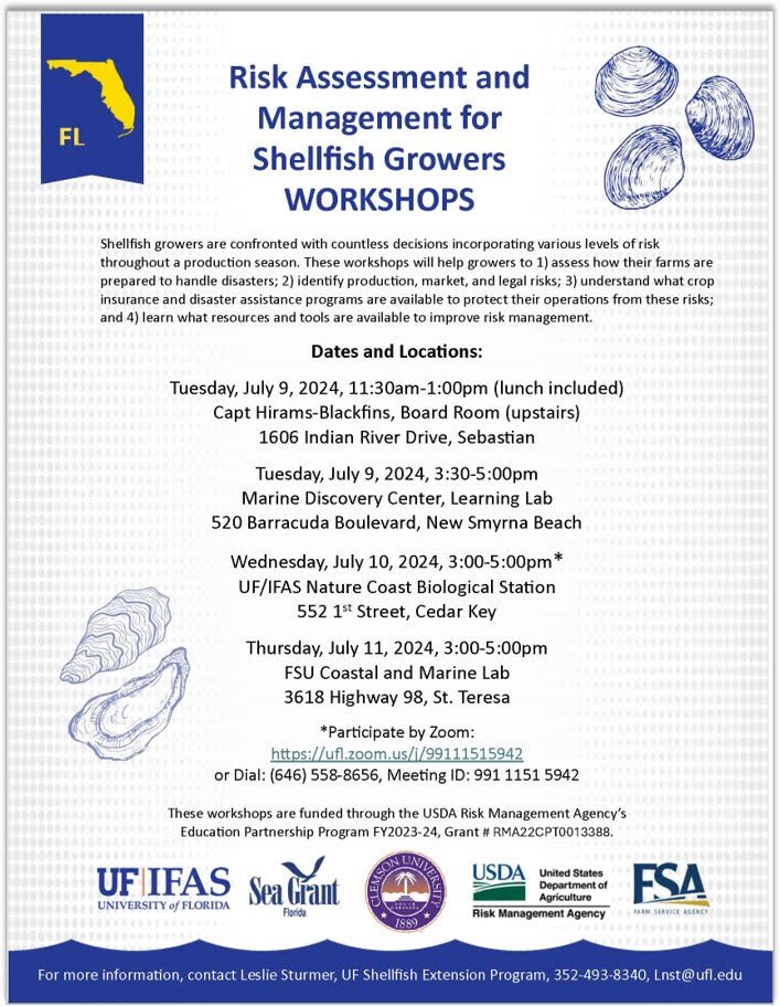 Risk Assessment and Management Workshops for Shellfish Growers ...