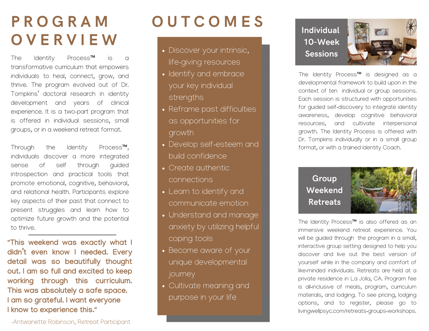 Identity Process™ Brochure — Dr. Jodi Tompkins, Licensed Psychologist