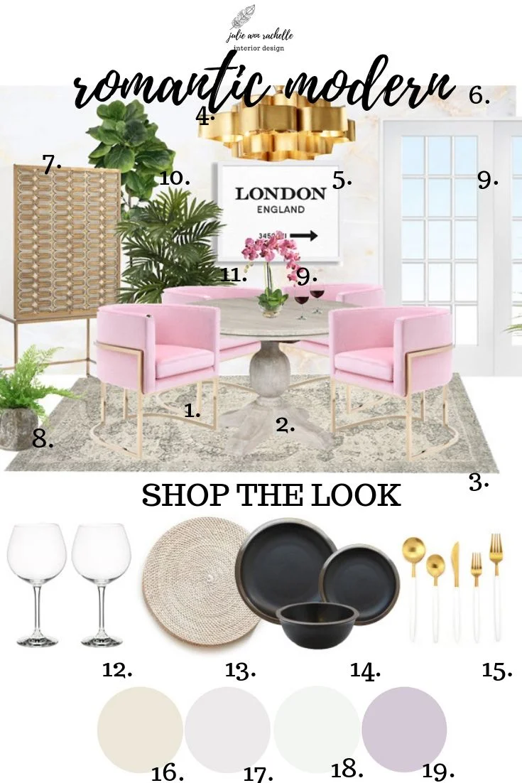 How to Create a Dreamy Pink & Gold Modern Dining Room