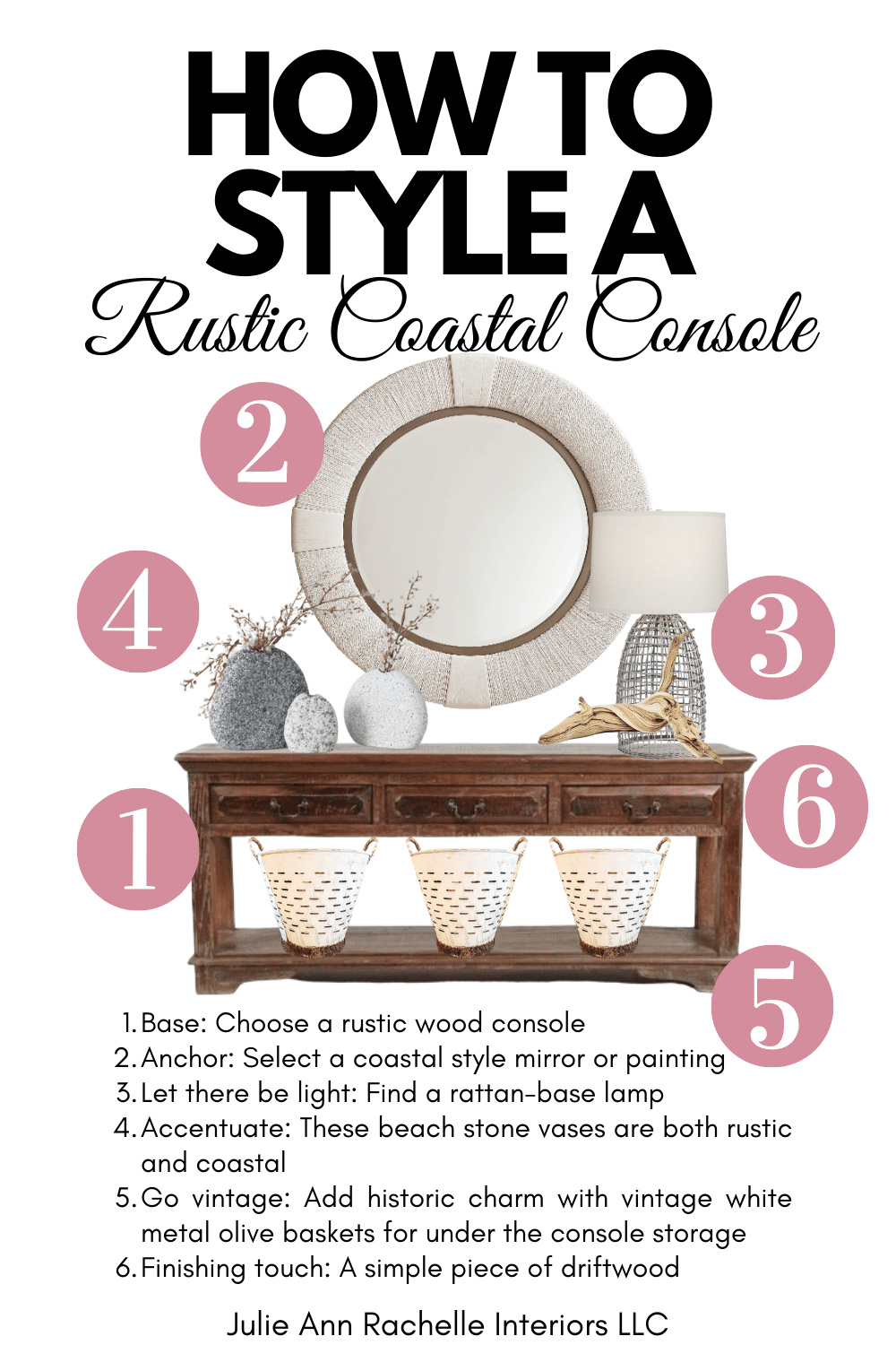 How to Create a Serene Coastal Setting with a Rustic Console
