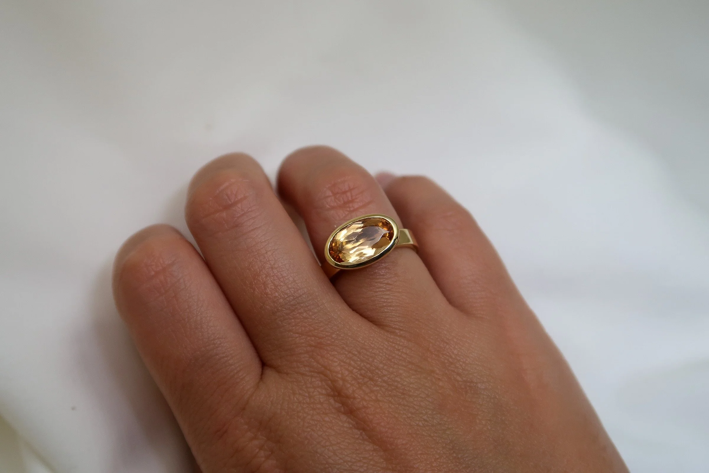 imperial topaz pendulum ring — ROX Gems & Jewellery