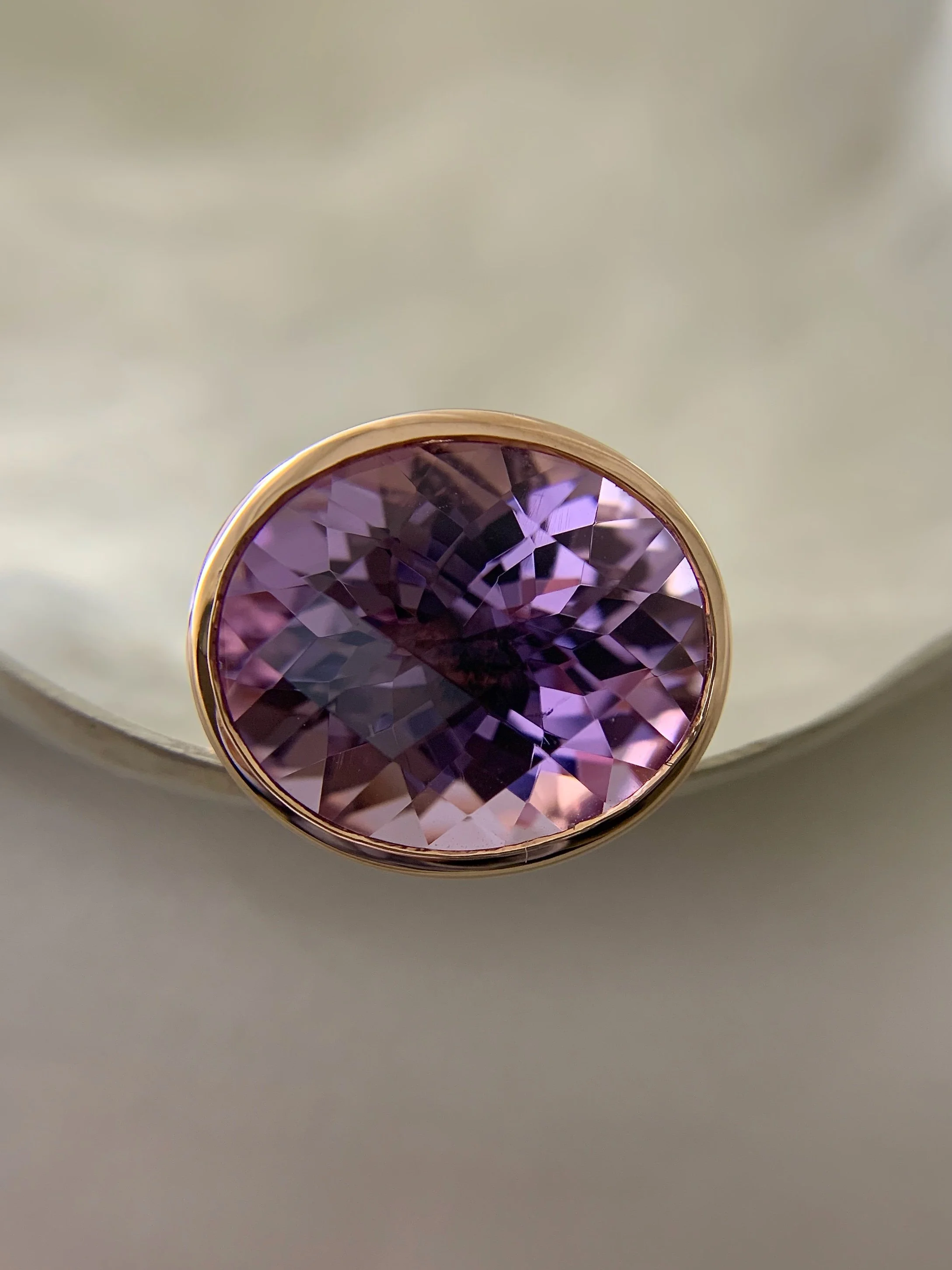 amethyst lotus ring — ROX Gems & Jewellery