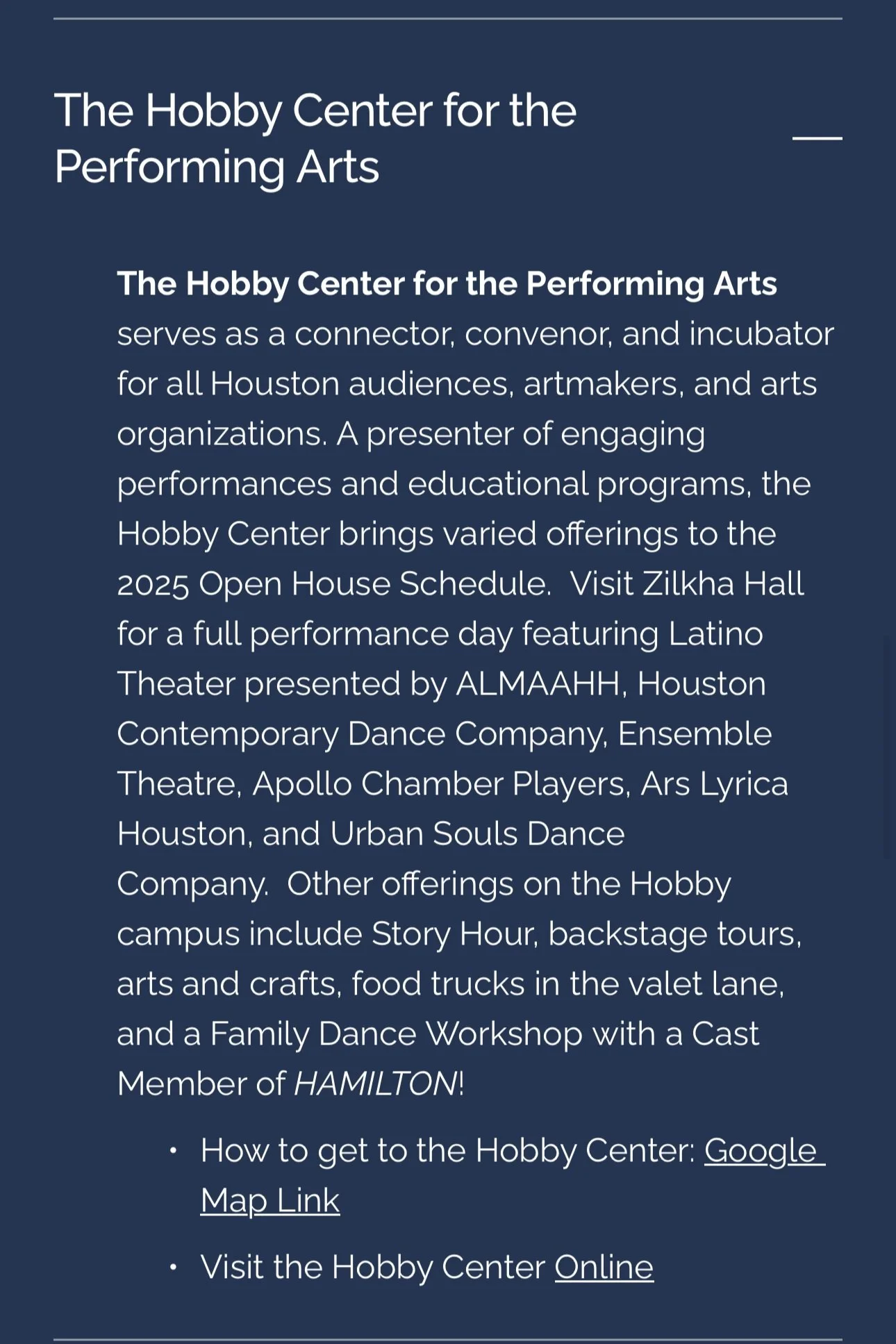 Houston Contemporary — Houston Contemporary Dance Company - Events