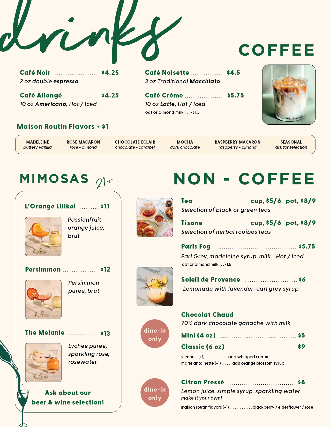 Menu PDF — Patisserie Melanie