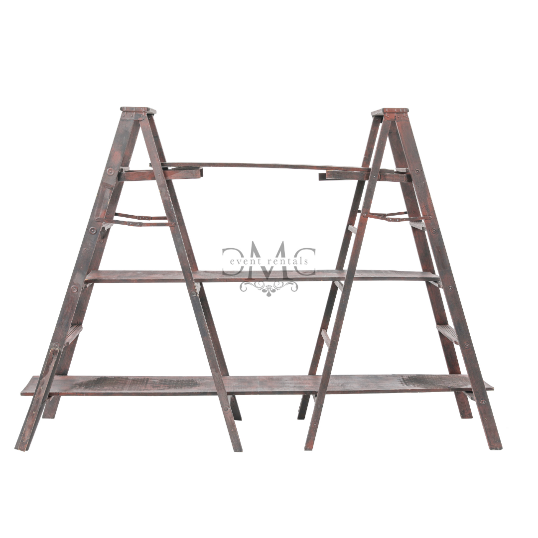White Wash Ladder (Also Available In Dark Walnut) — CMC Event Rentals ...