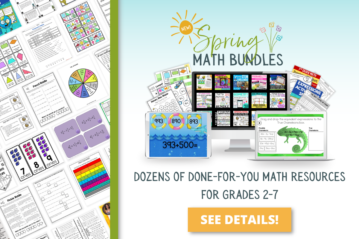 Spring Math Bundles Sale 90% Off March 1-7 — Middle School Math Man