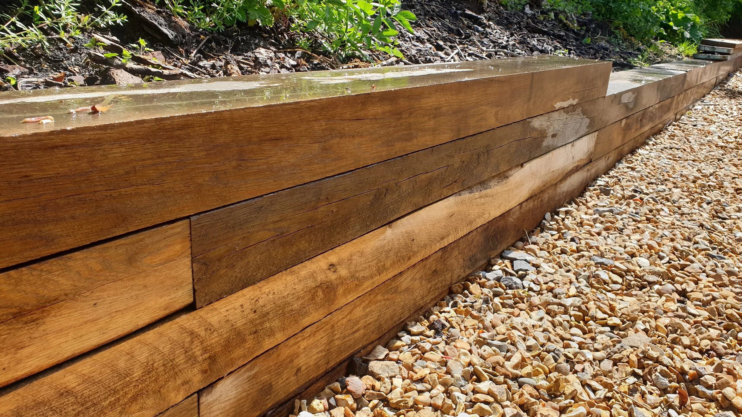 Project Gallery - sleeper walls — TC Garden Services