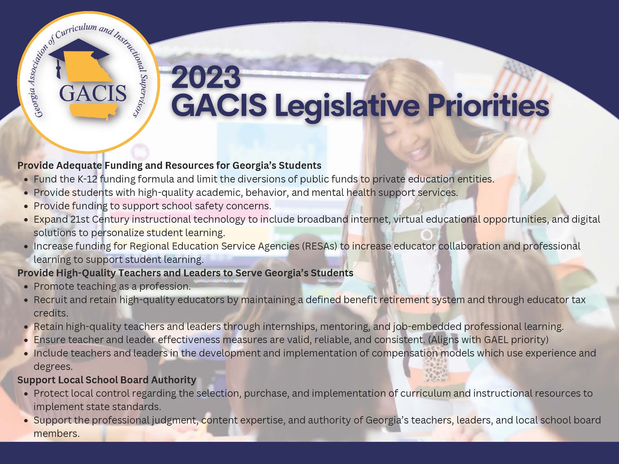 Legislative Priorities — GACIS.org