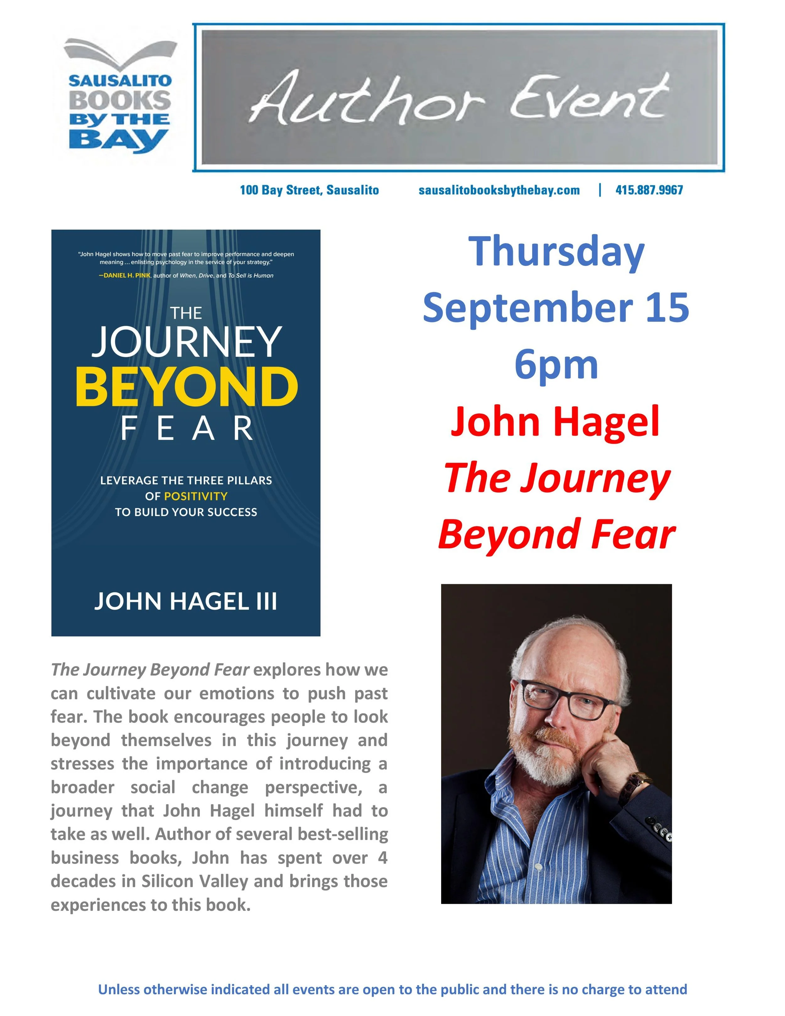 Author Event John Hagel — Sausalito Books by the Bay
